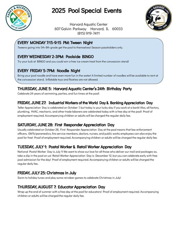 Harvard Parks and Recreation Department - Harvard Aquatic Center