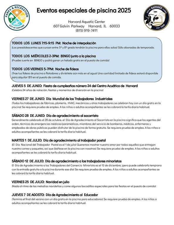 Harvard Parks and Recreation Department - Harvard Aquatic Center